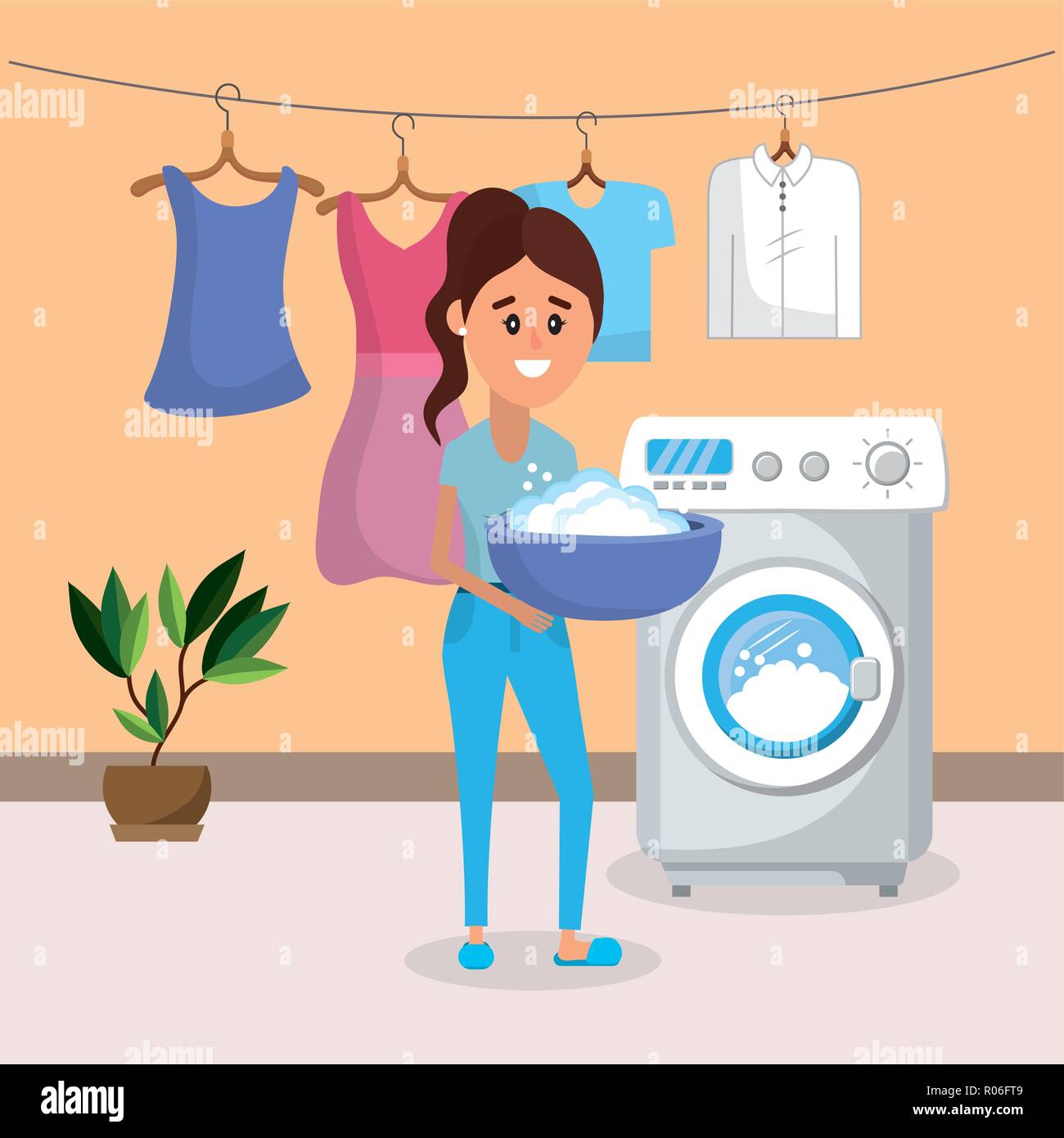 Woman designer house plan Stock Vector Images - Alamy