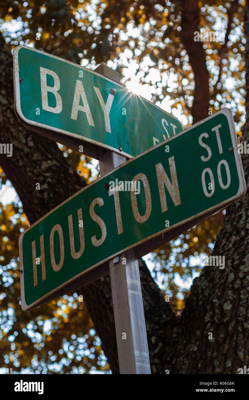 Street sign with lens flare Stock Photo - Alamy