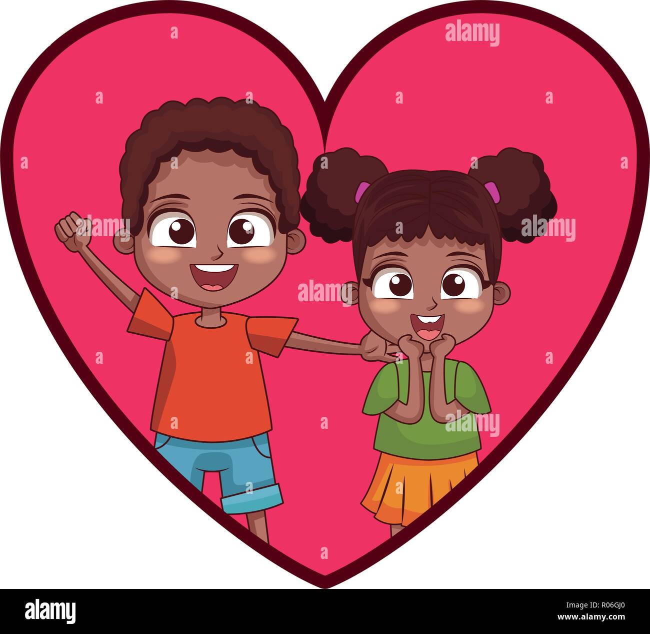 Cute kids in love Stock Vector Image & Art - Alamy