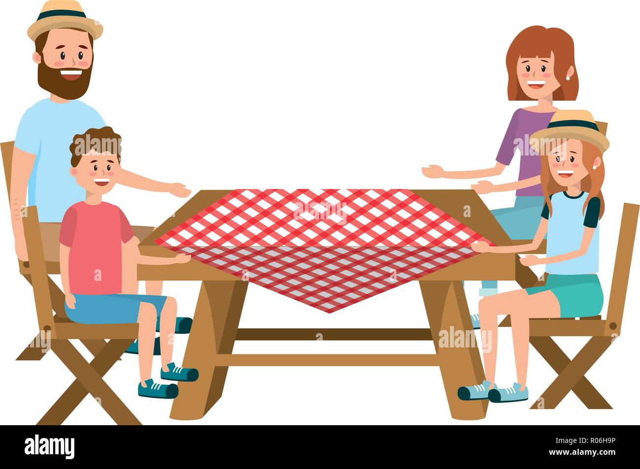 Family Picnic Table Clipart