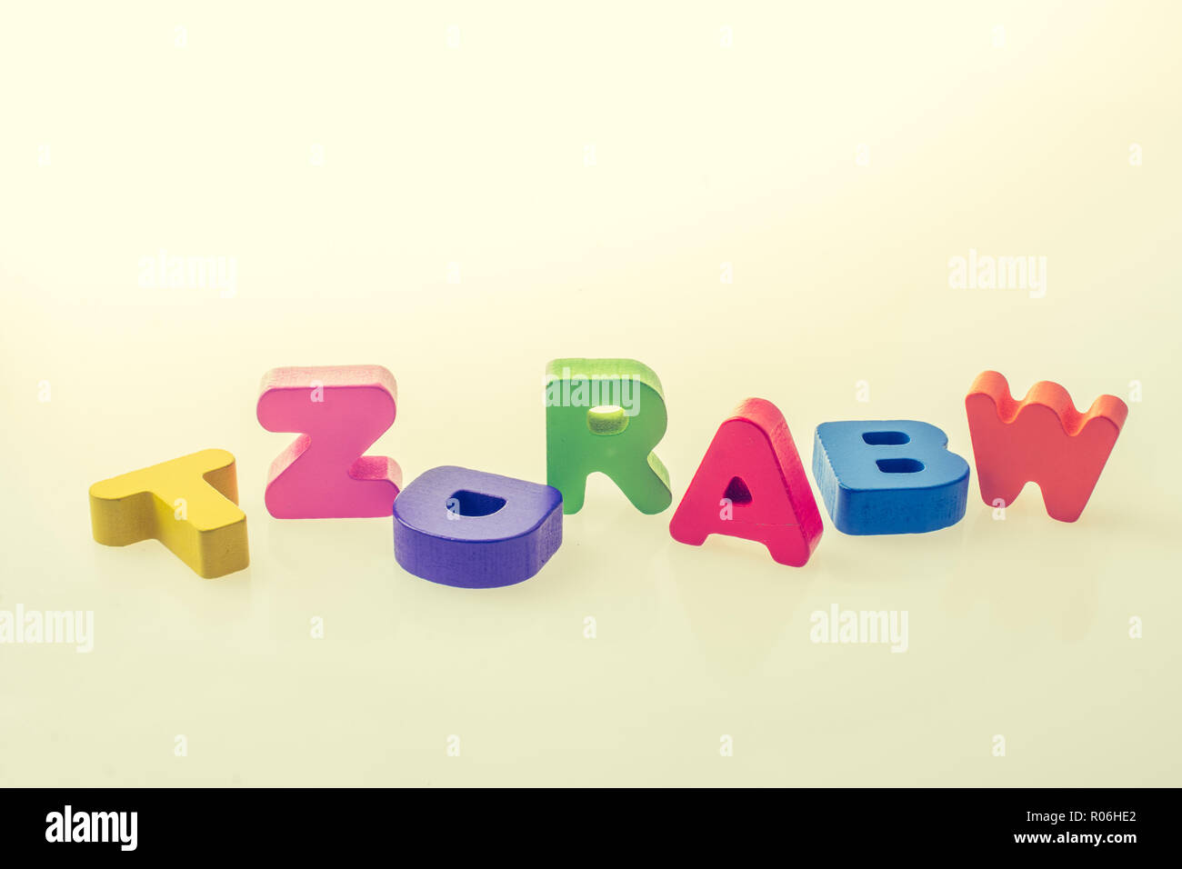 Colorful Letters of Alphabet made of wood Stock Photo - Alamy