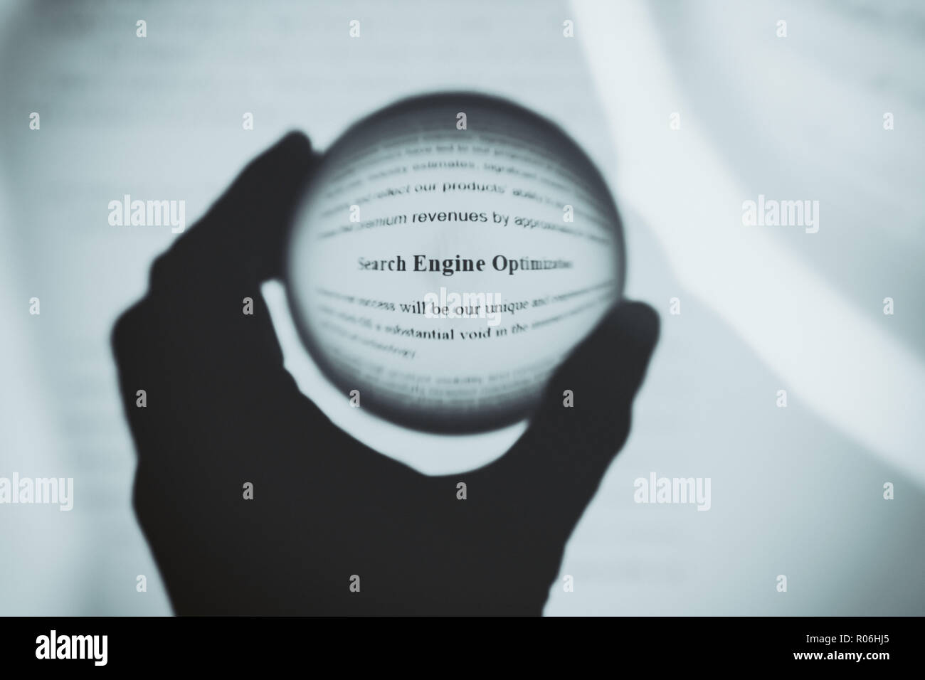 Crystal ball magnify computer screen word Search Engine Optimization ...