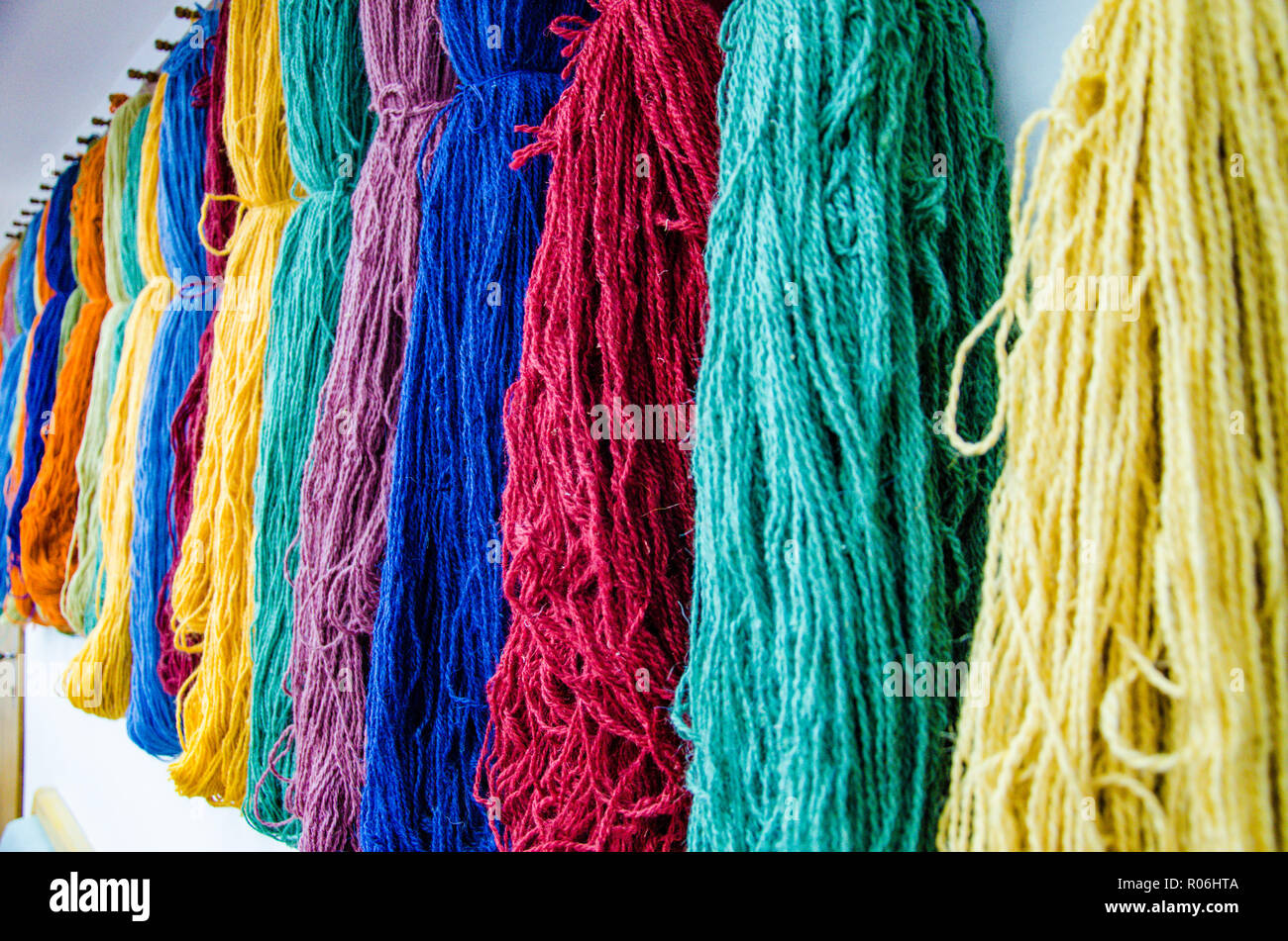 Cappadocia - Turkey - August 2018: Naturally colored wool in ...
