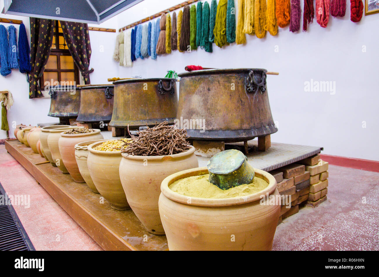 Cappadocia - Turkey - August 2018: Naturally colored wool in ...