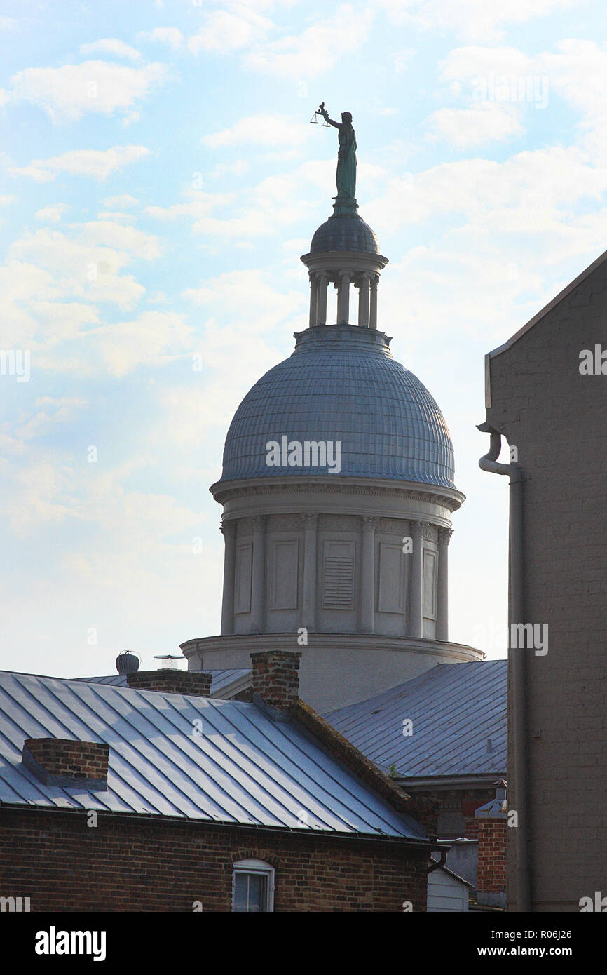 Statue of Lady Justice on Augusta County Courthouse in Staunton, VA ...