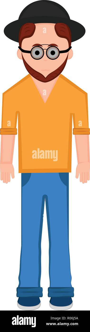 Isolated hipster cartoon character Stock Vector Image & Art - Alamy