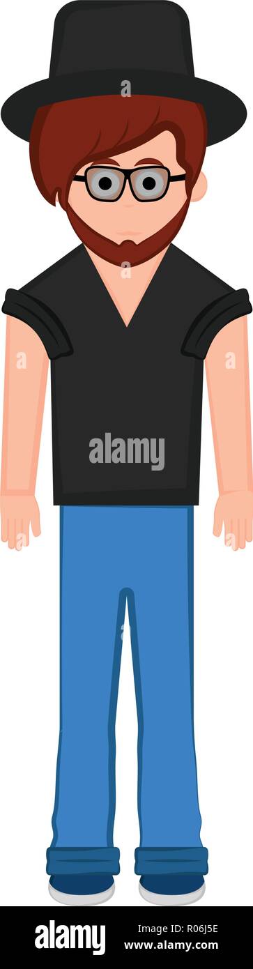 Isolated hipster cartoon character Stock Vector Image & Art - Alamy