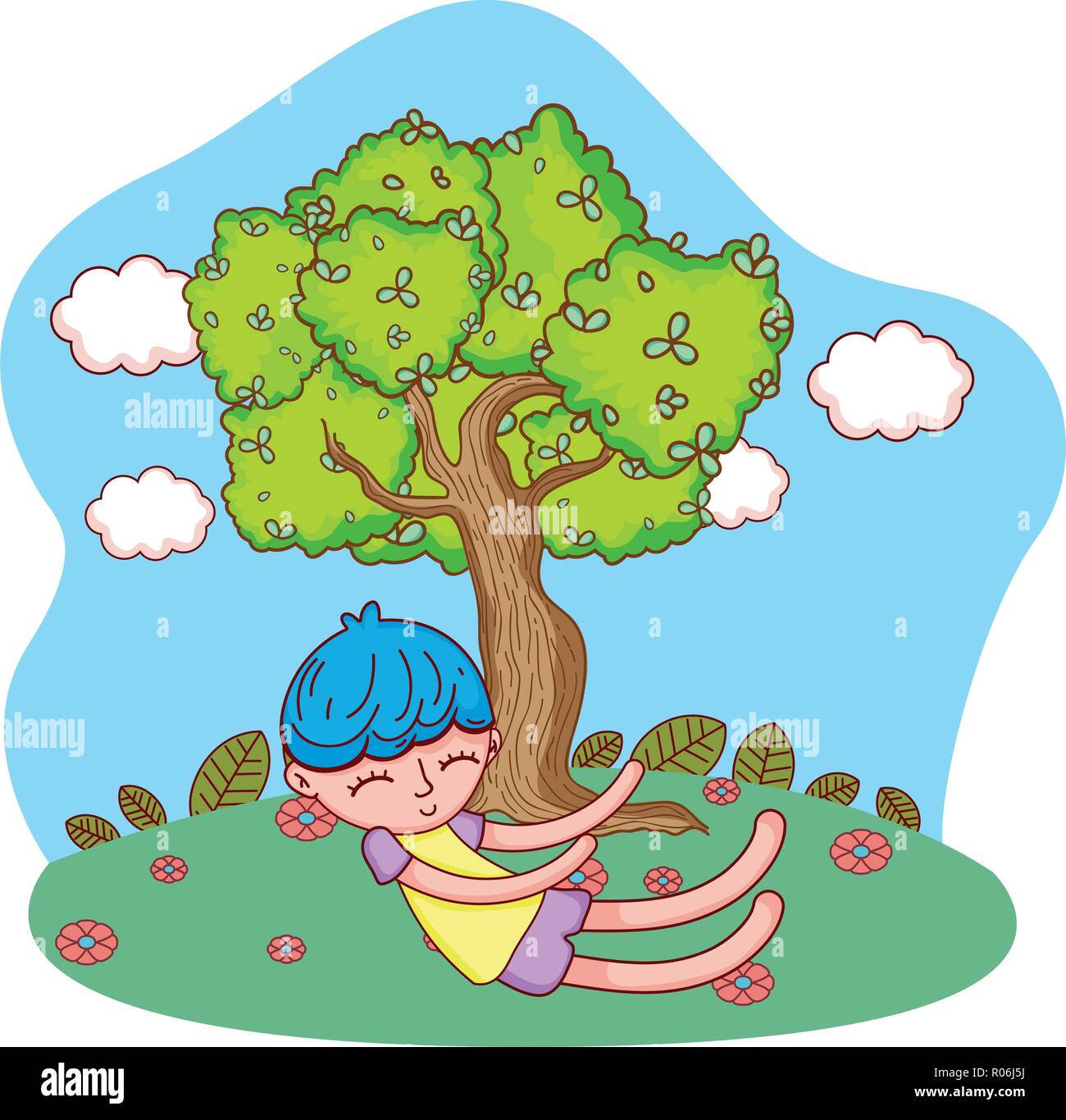 kid child outdoors cartoon Stock Vector Image & Art - Alamy