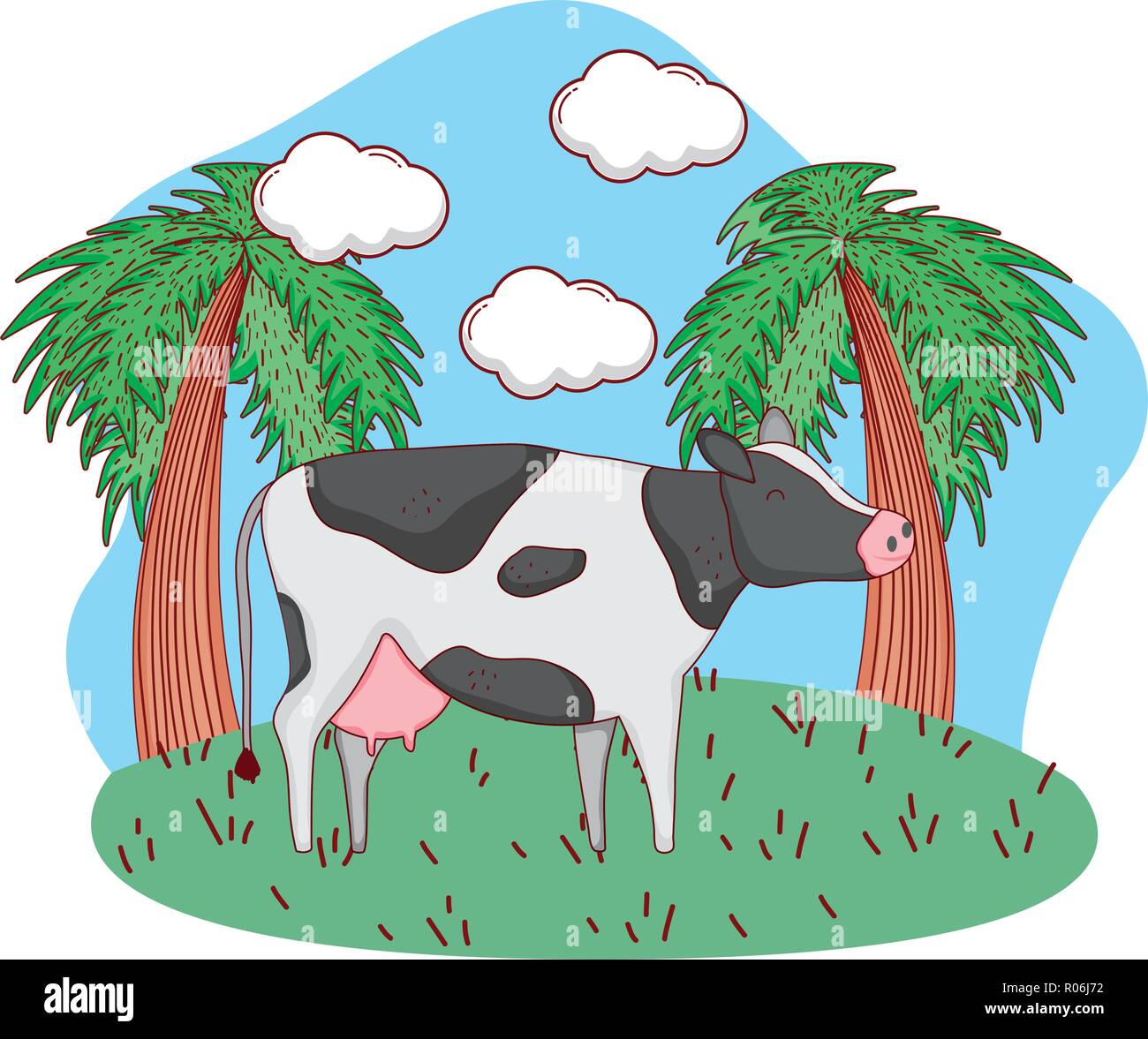 cute animal outdoors cartoon Stock Vector Image & Art - Alamy