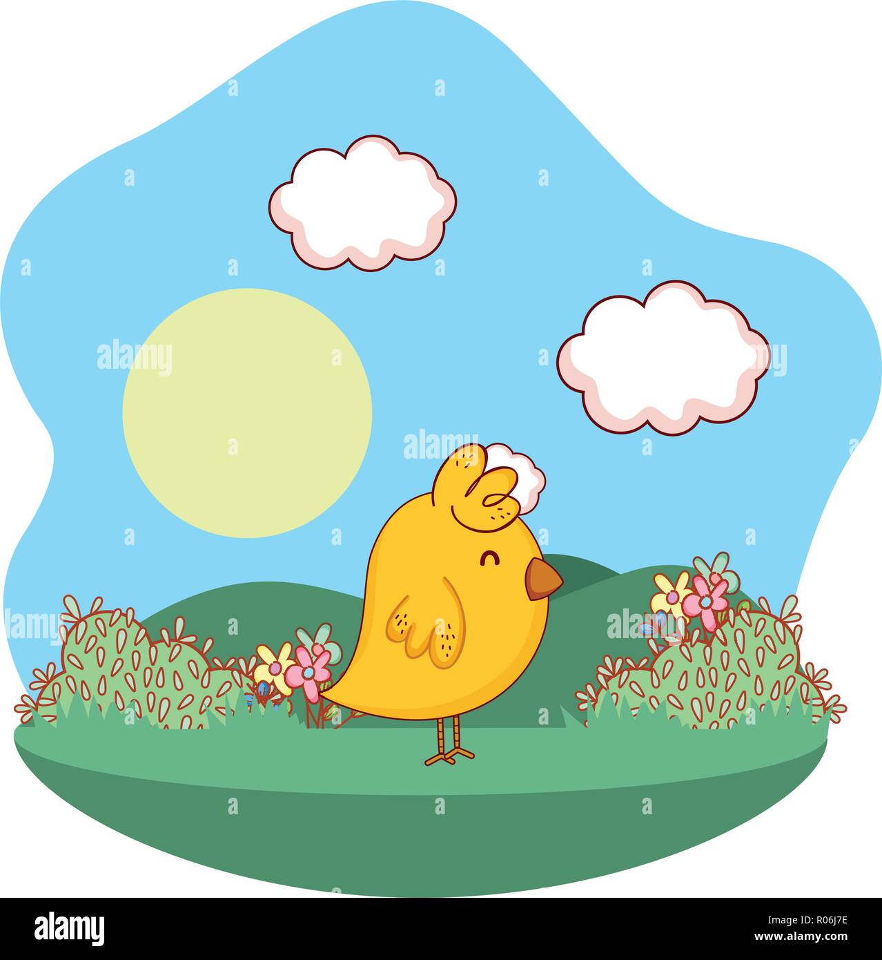 cute animal outdoors cartoon Stock Vector Image & Art - Alamy