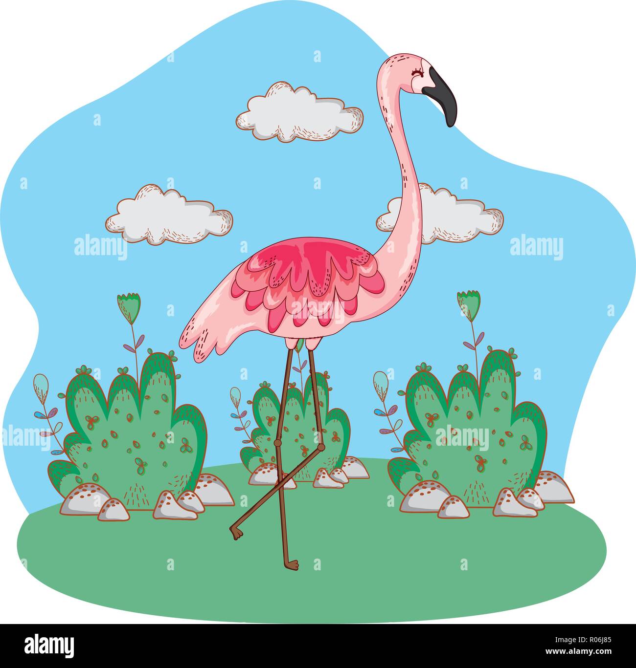 cute animal outdoors cartoon Stock Vector Image & Art - Alamy