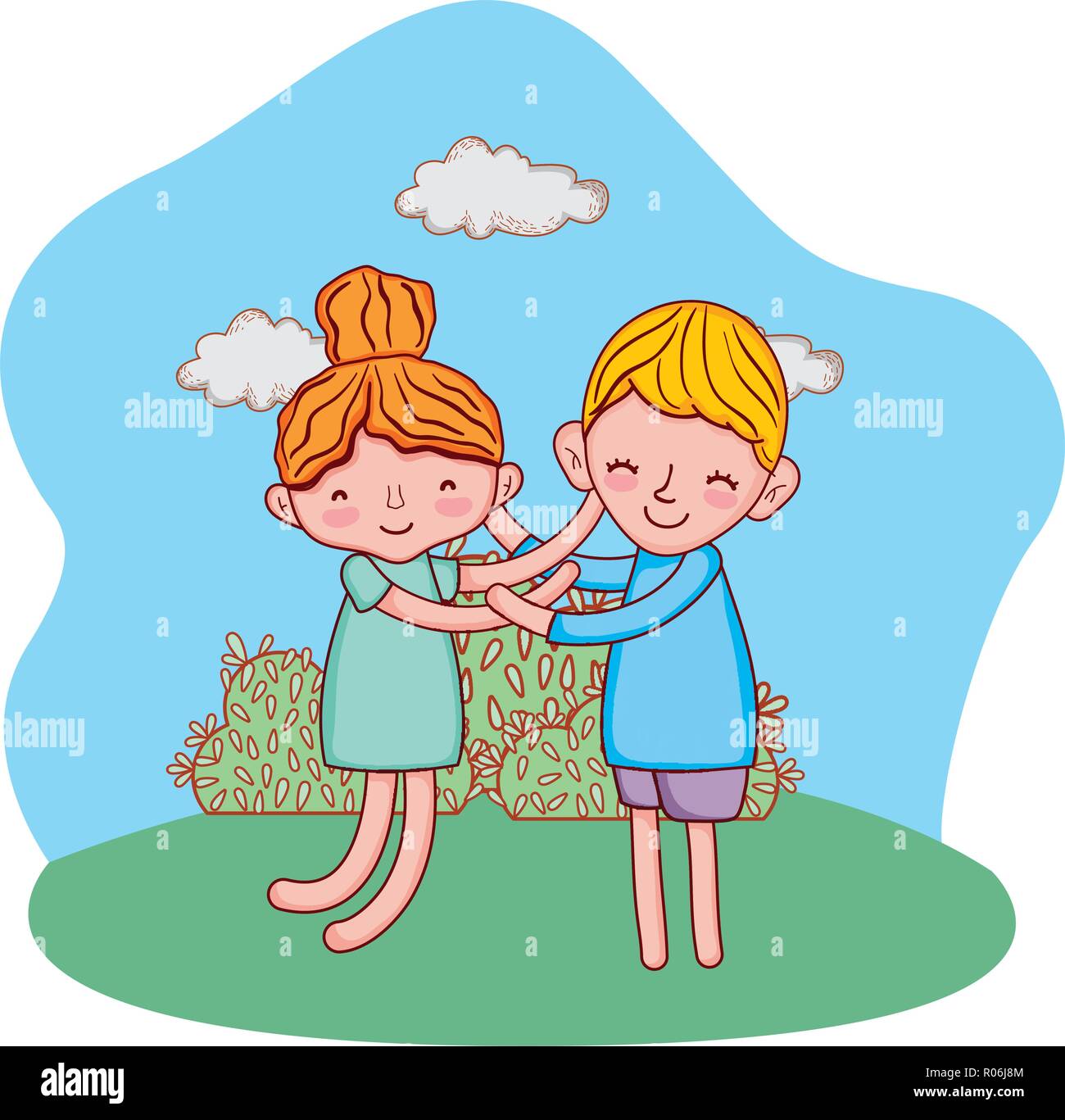 cute animal outdoors cartoon Stock Vector Image & Art - Alamy