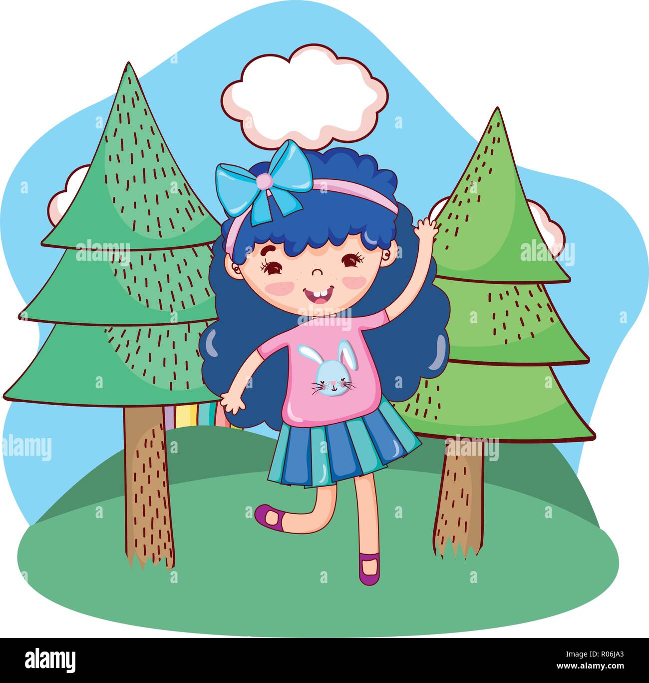 girl outdoors cartoon Stock Vector Image & Art - Alamy