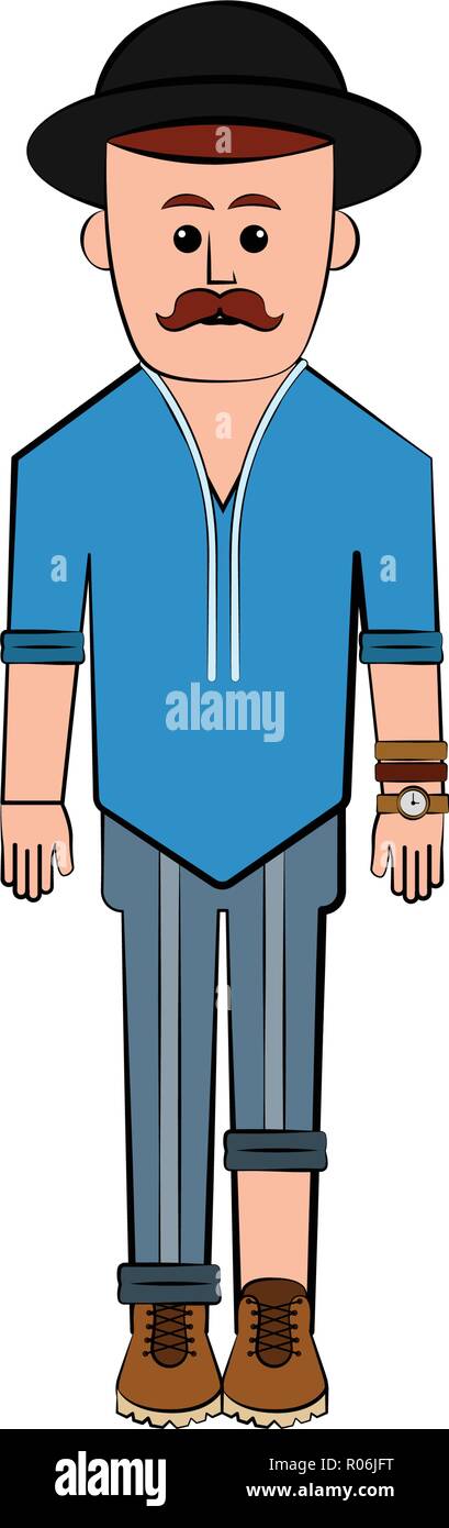 Isolated hipster cartoon character Stock Vector Image & Art - Alamy