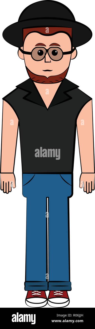Isolated hipster cartoon character Stock Vector Image & Art - Alamy
