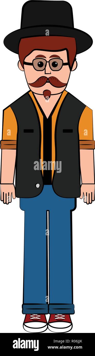 Isolated hipster cartoon character Stock Vector Image & Art - Alamy