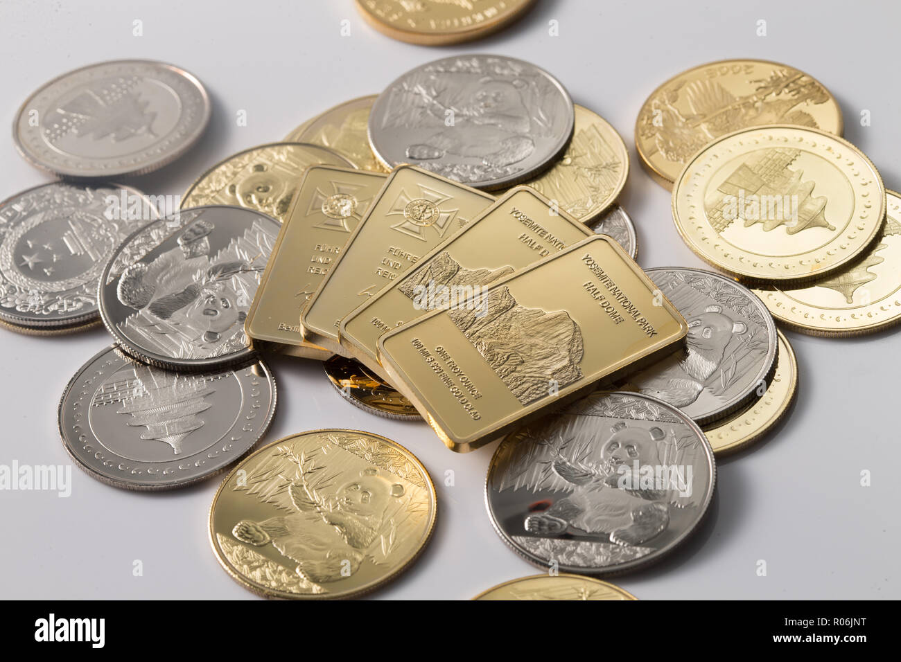 Gold COINS and gold bars Stock Photo - Alamy