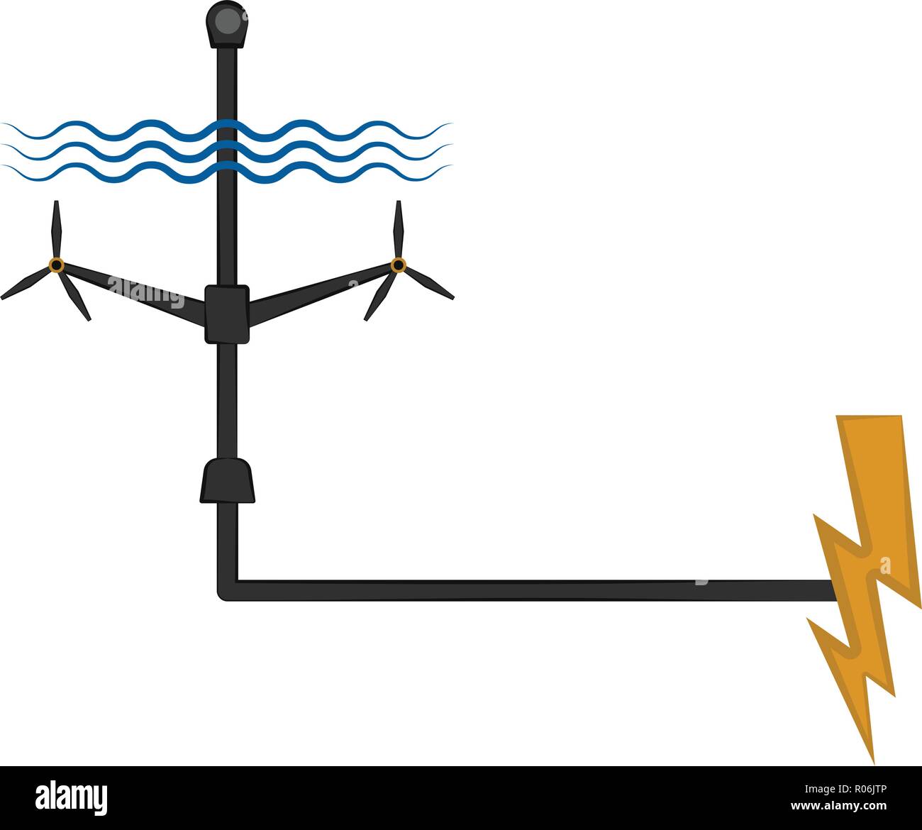 Wave power plant connected to a thunder symbol Stock Vector Image & Art ...