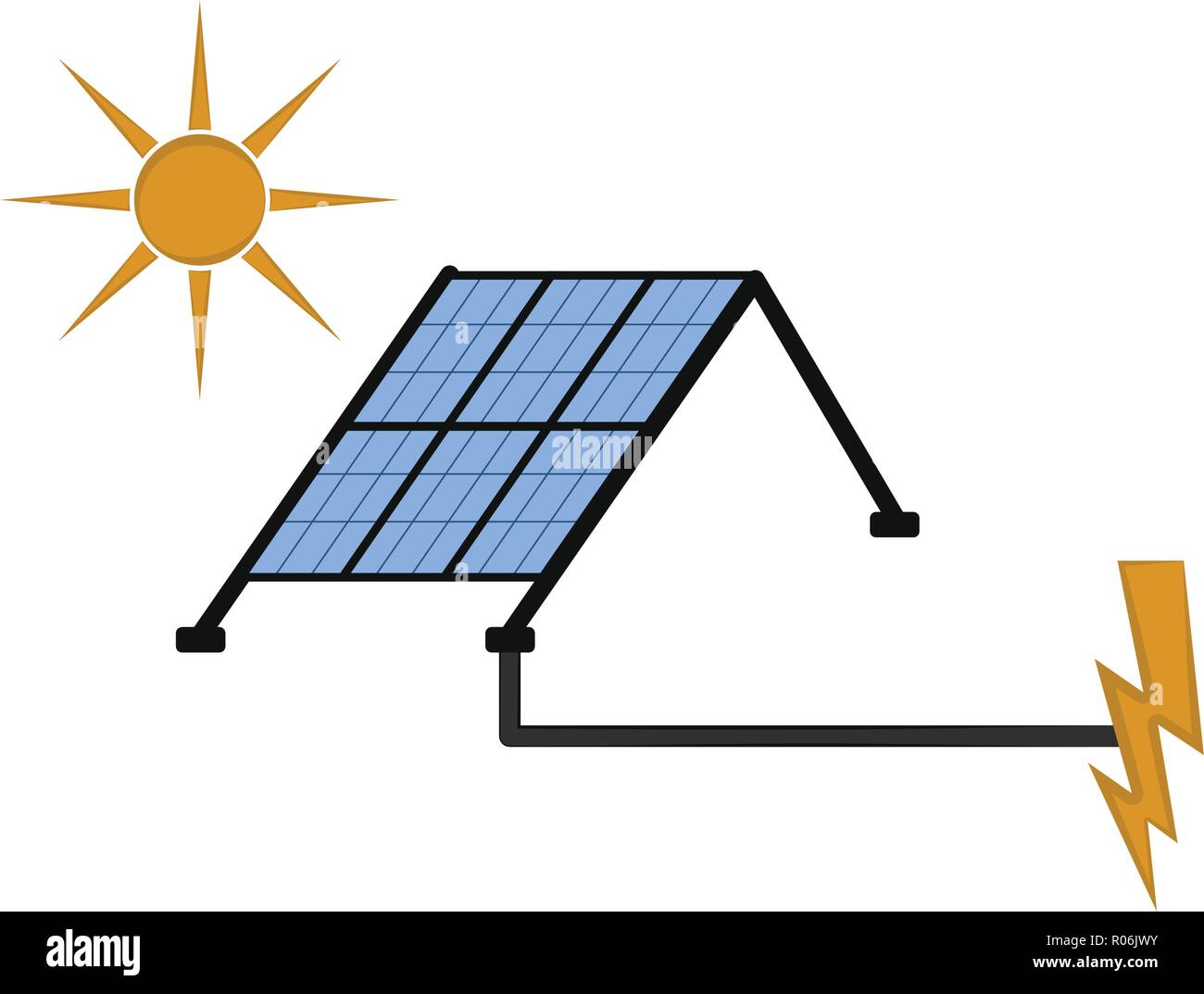 Solar panel connected to an energy symbol Stock Vector Image & Art - Alamy