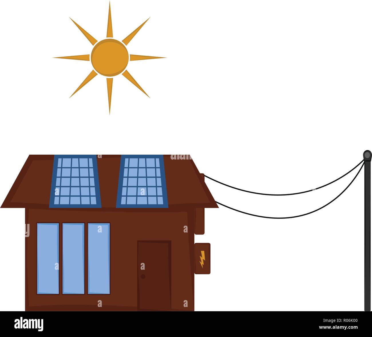 House with solar panels Stock Vector Image & Art - Alamy
