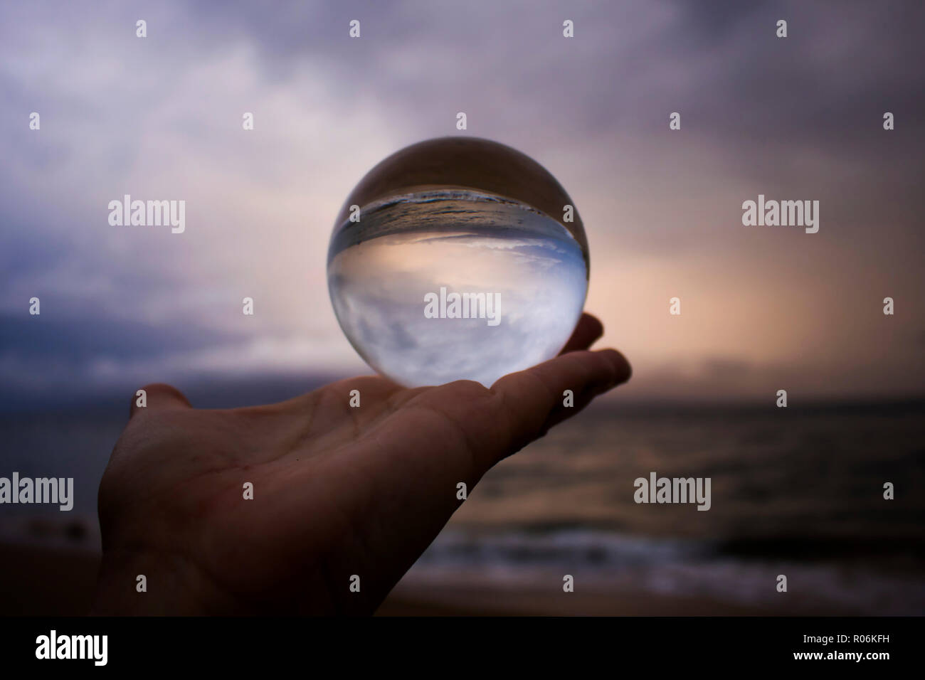 Dramatic Sunset Sky over Ocean as Storm Approaches Captured in Glass ...