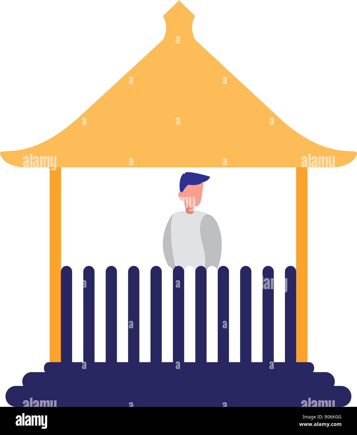 man on park kiosk icon over white background, vector illustration Stock ...