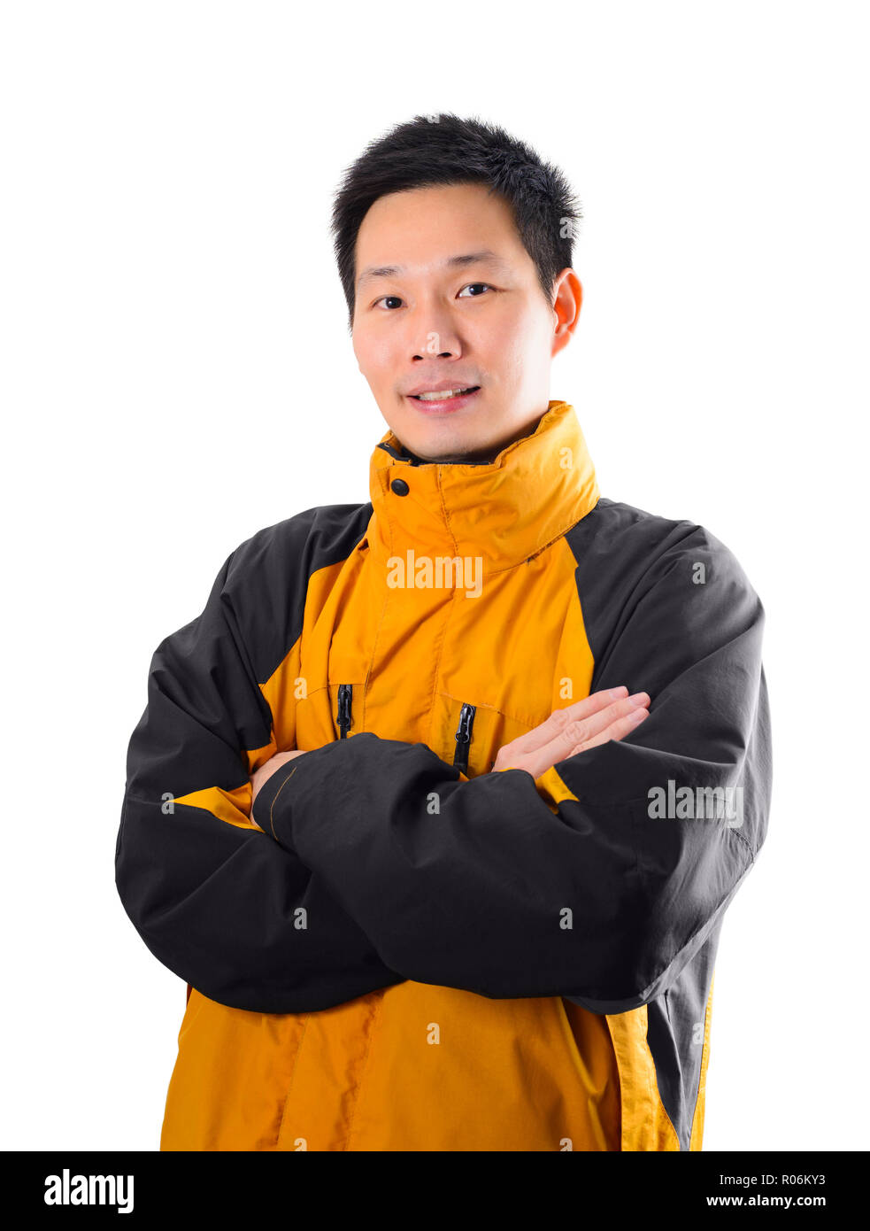 Portrait asian man wearing overcoat on white background Stock Photo - Alamy