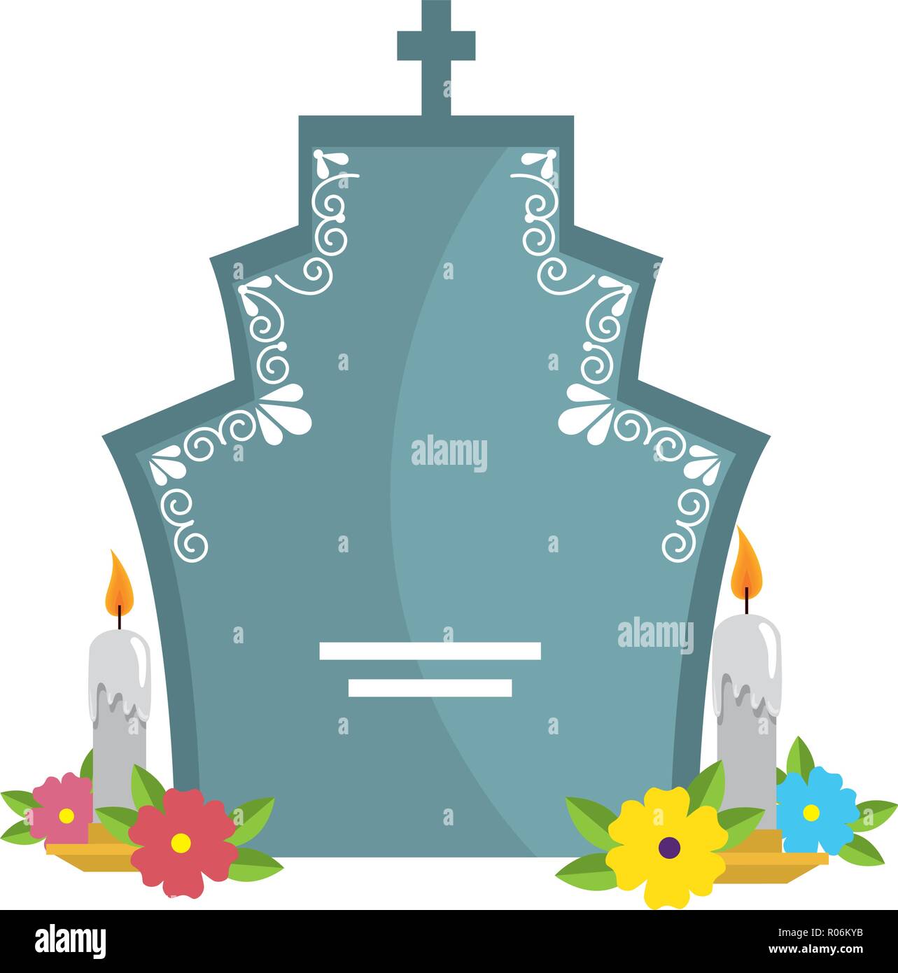 Gravestone With Flowers Clipart