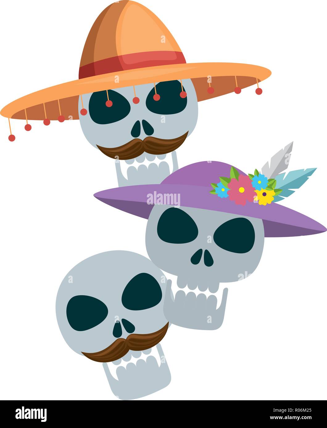 group mask of the santa death vector illustration design Stock Vector ...