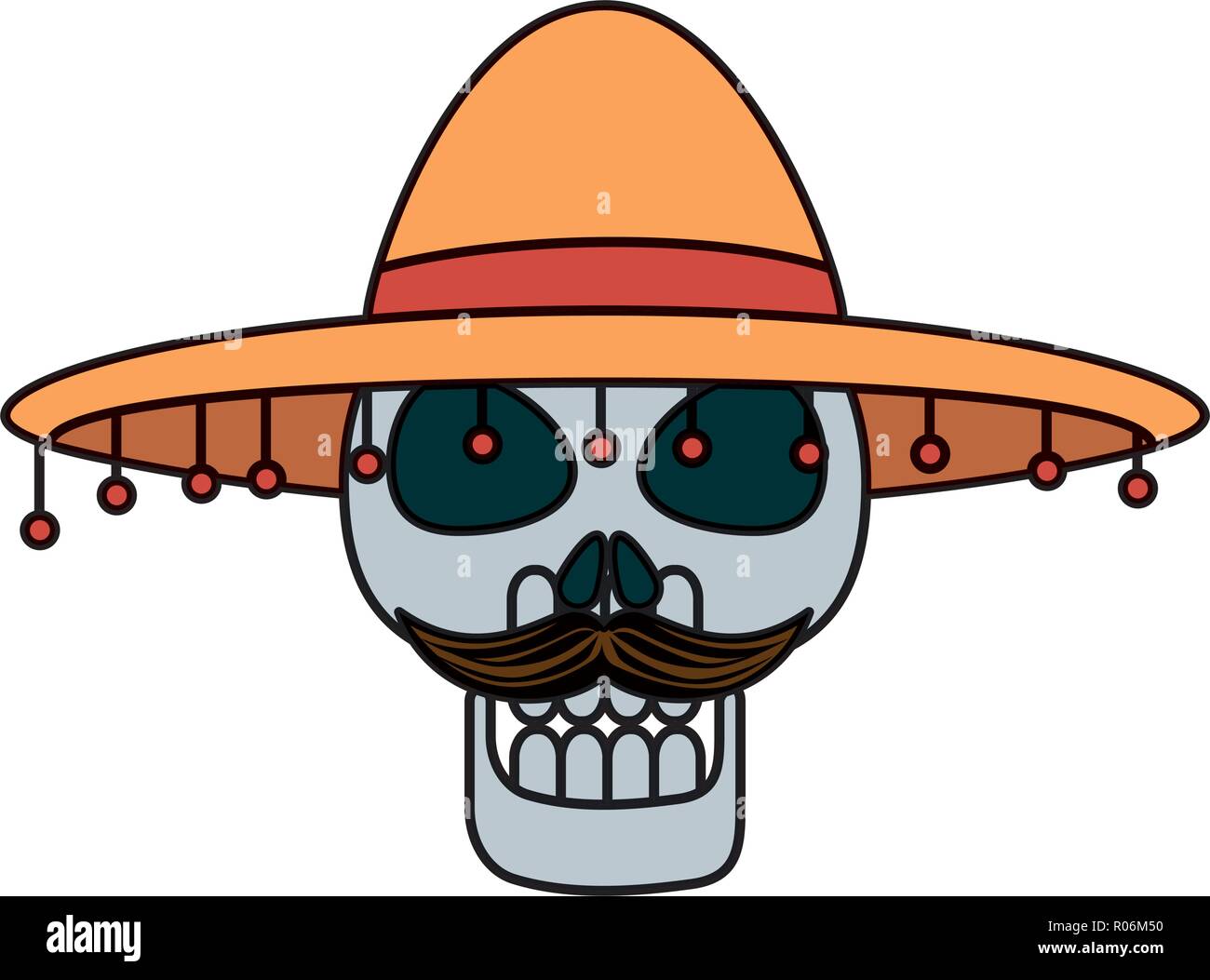 mask of the santa death with hat vector illustration design Stock ...