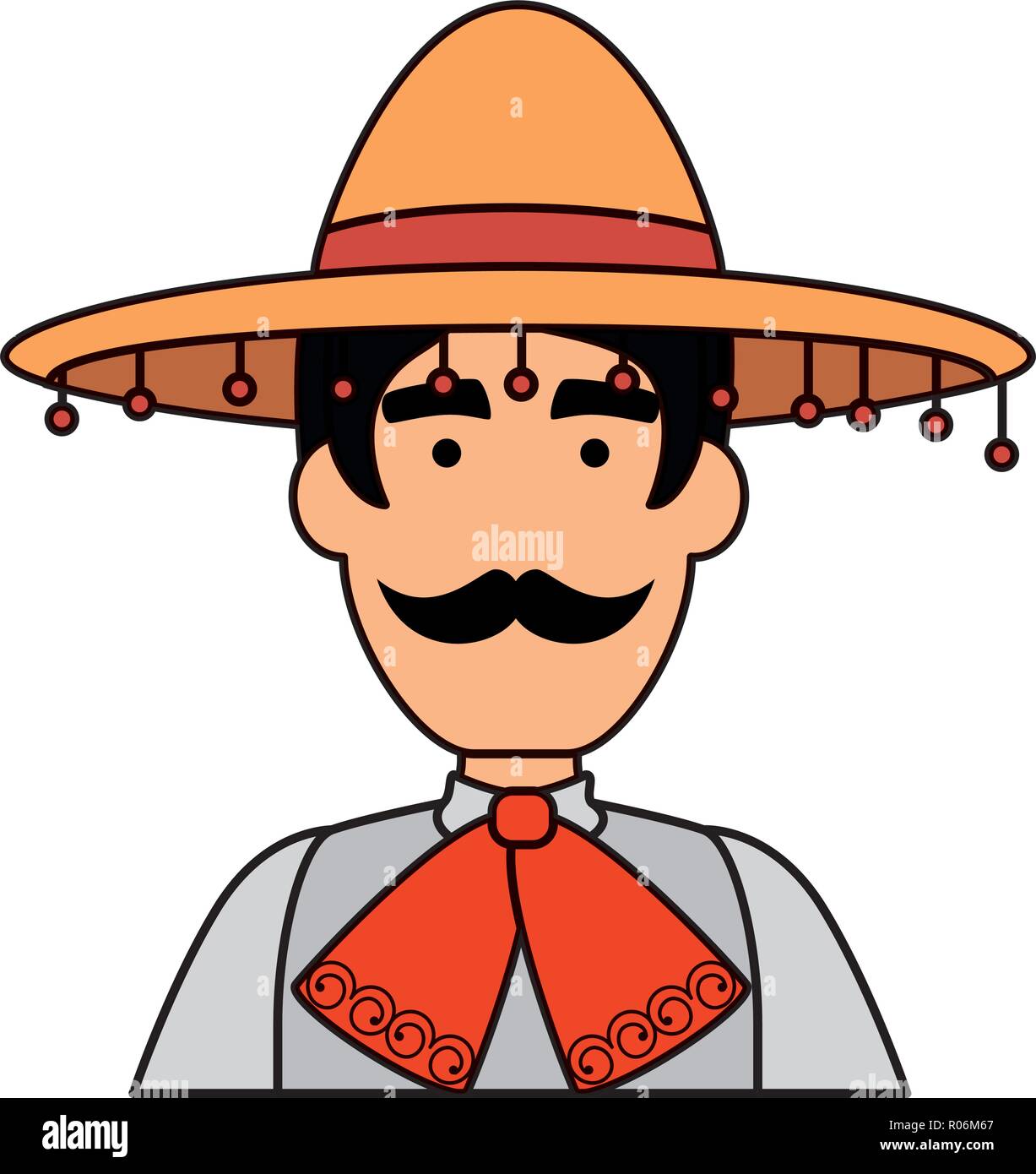 traditional mexican mariachi character vector illustration design Stock ...