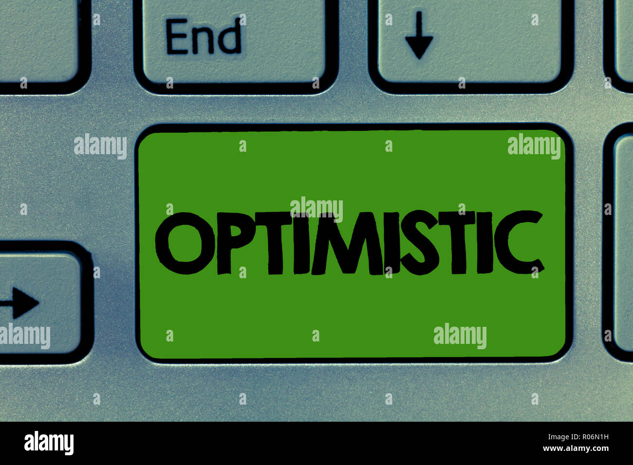 Conceptual hand writing showing Optimistic. Business photo showcasing ...