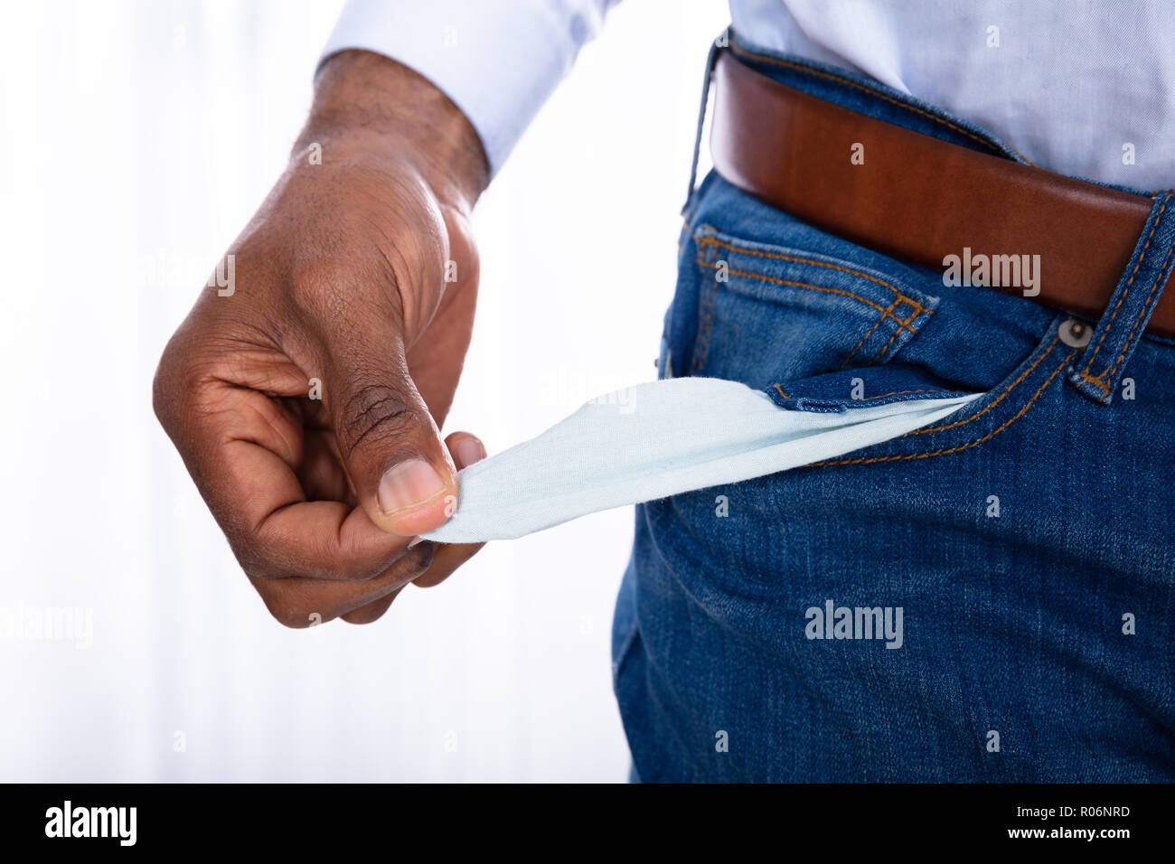 Black Man Empty Pockets