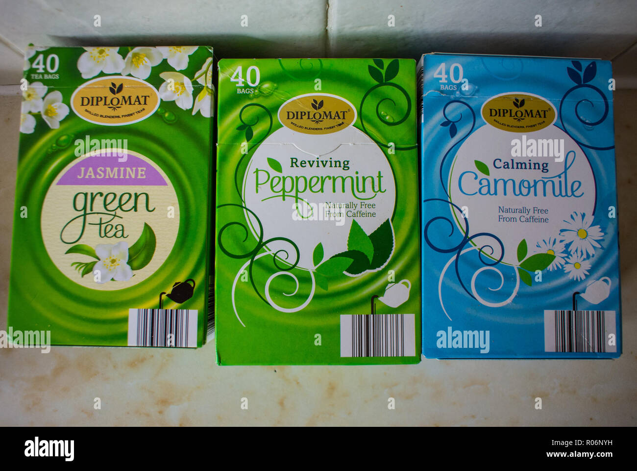 Selection of fruit teas in boxes Stock Photo - Alamy