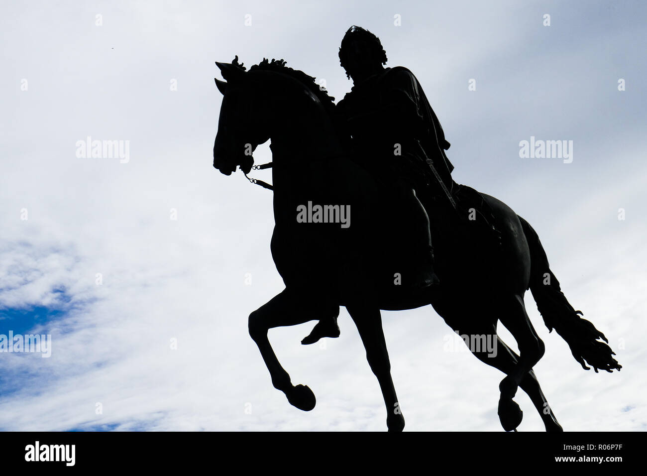 Equestrian statue of French King Louis XIV, Lyon, France Stock Photo ...