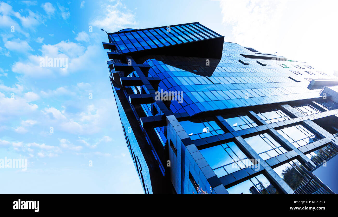 Beautiful skyscraper with architecture and glass window exterior of ...