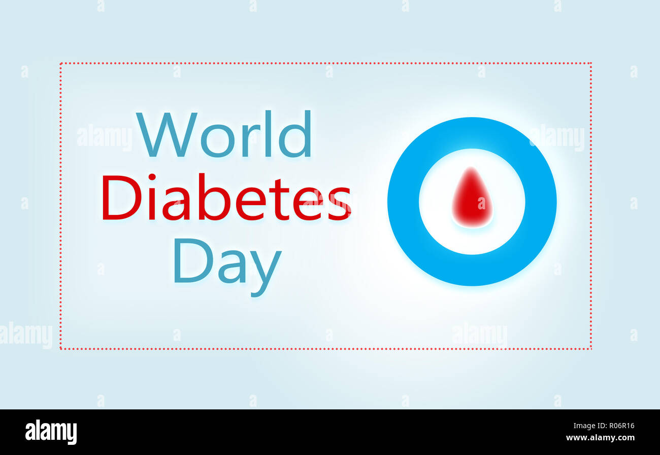 Blue circle with blood drop, world diabetes day concept, diabetes ...