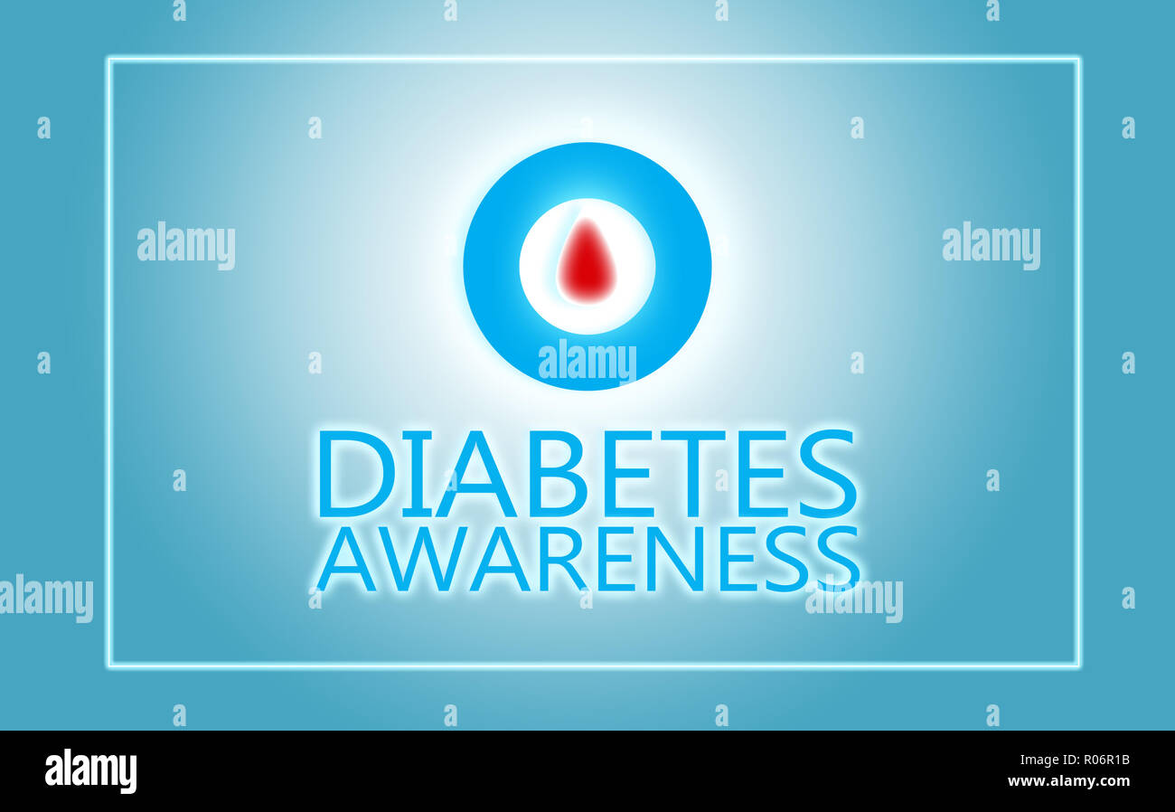 Blue circle with blood drop, world diabetes day concept, diabetes ...