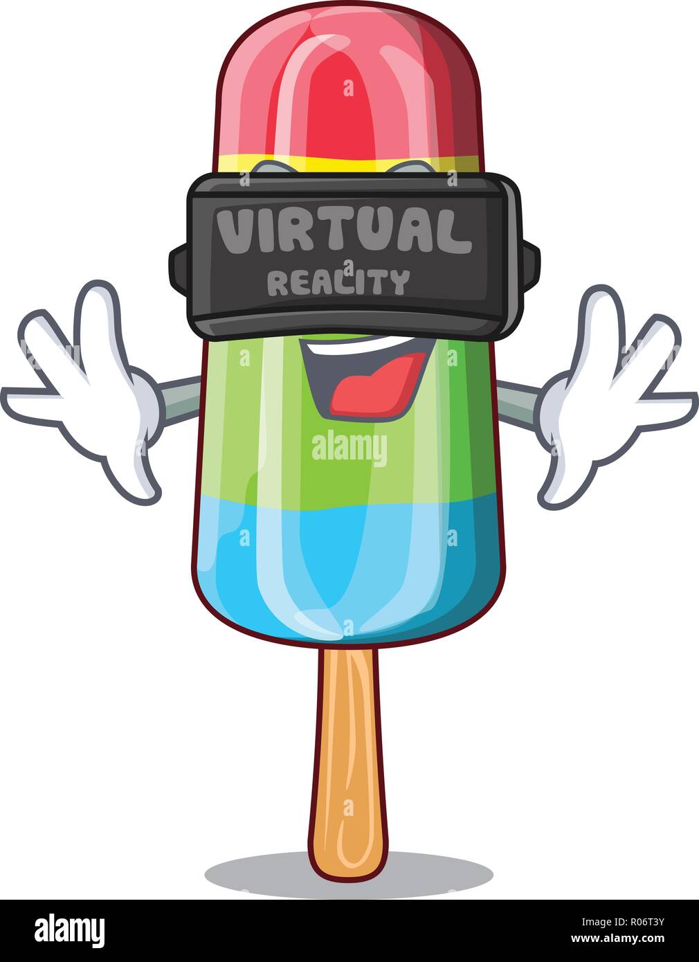 Virtual reality cartoon colorful ice cream for drink Stock Vector Image ...