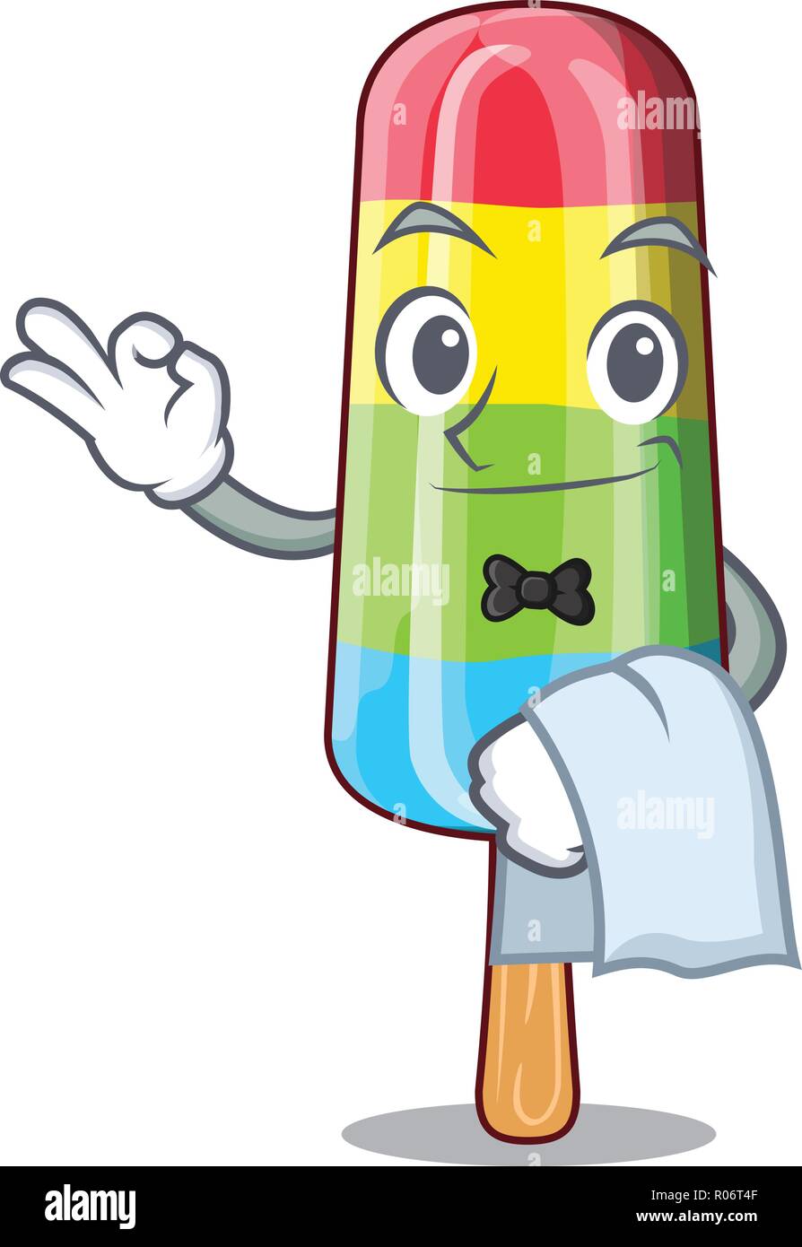 Waiter cartoon colorful ice cream for drink Stock Vector Image & Art ...