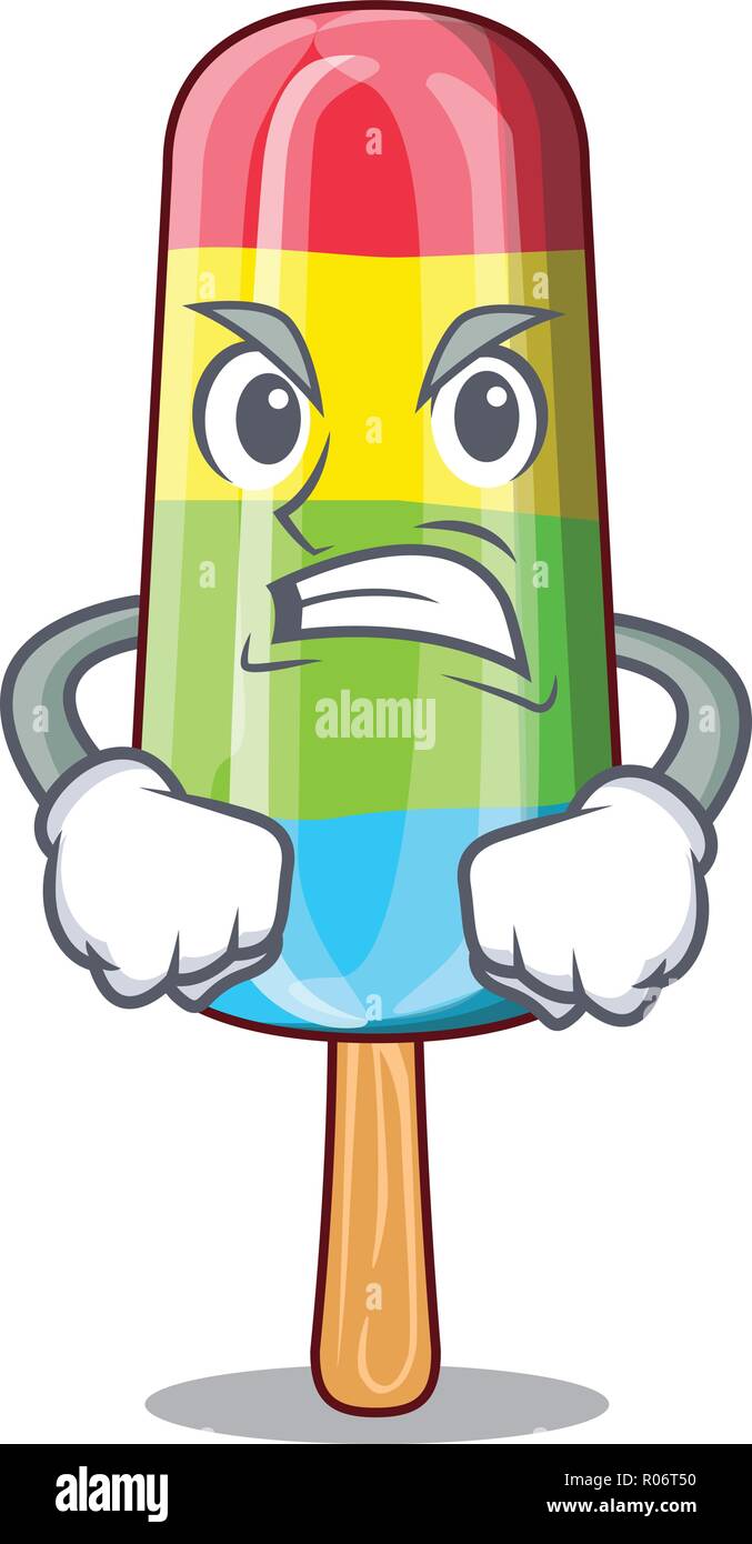 Angry cartoon colorful ice cream for drink Stock Vector Image & Art - Alamy