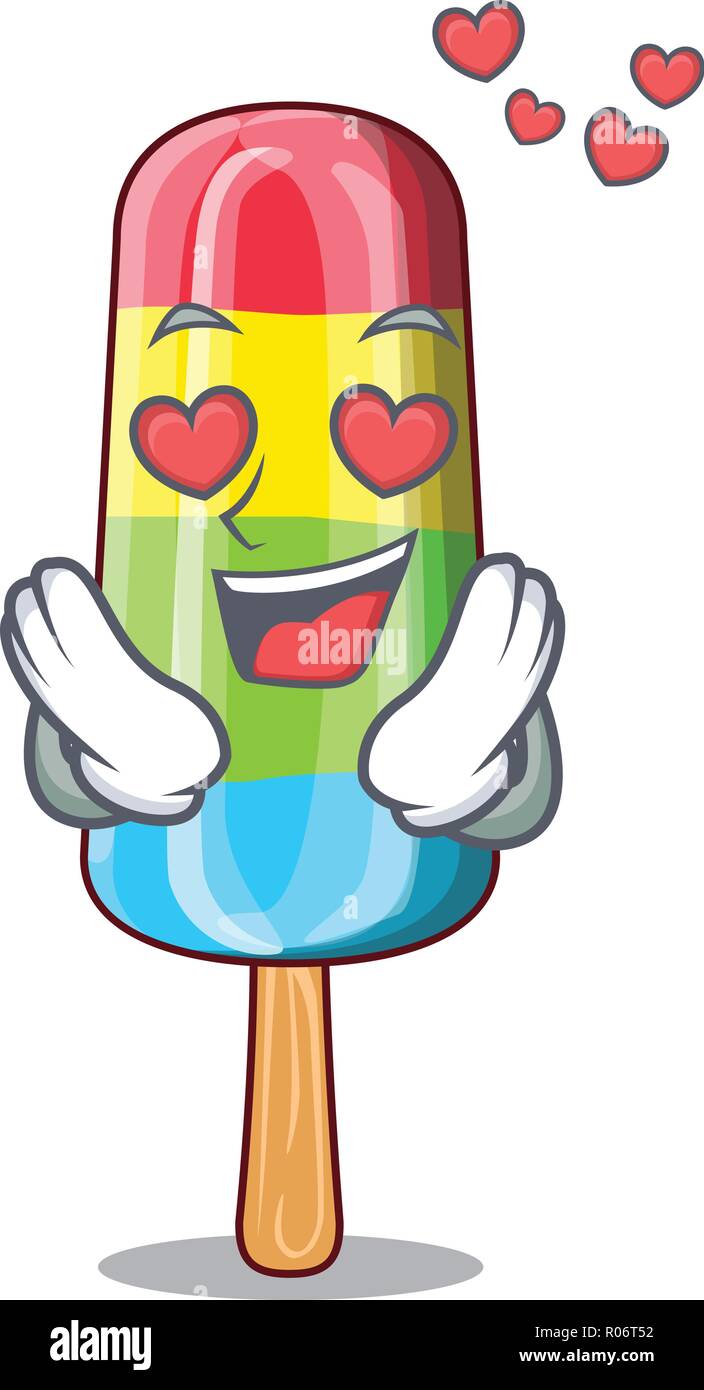 In love cartoon colorful ice cream for drink Stock Vector Image & Art ...