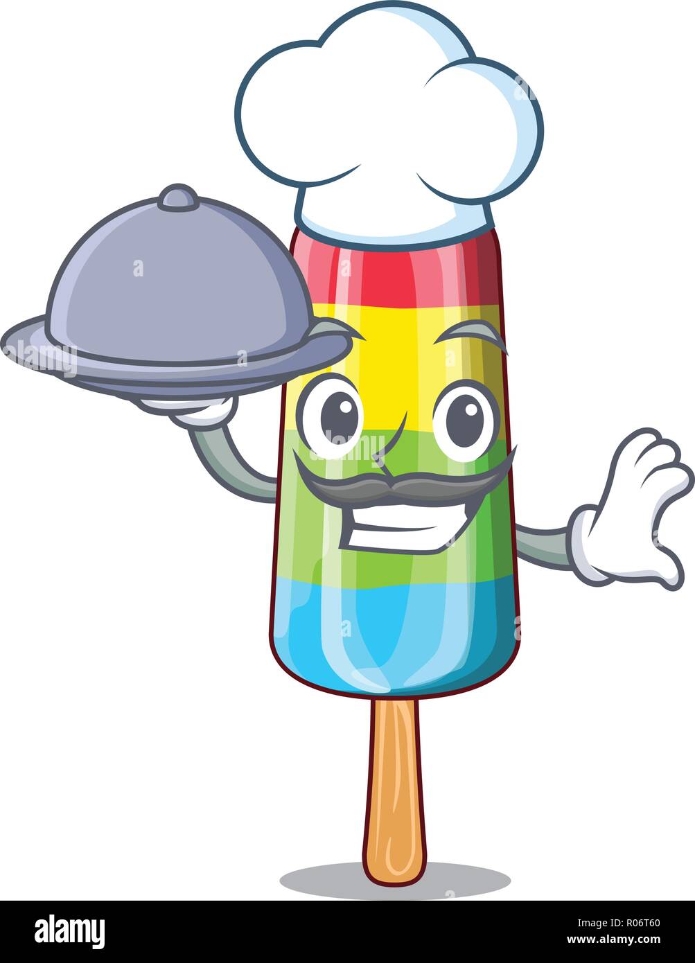 Chef with food cartoon colorful ice cream for drink Stock Vector Image ...