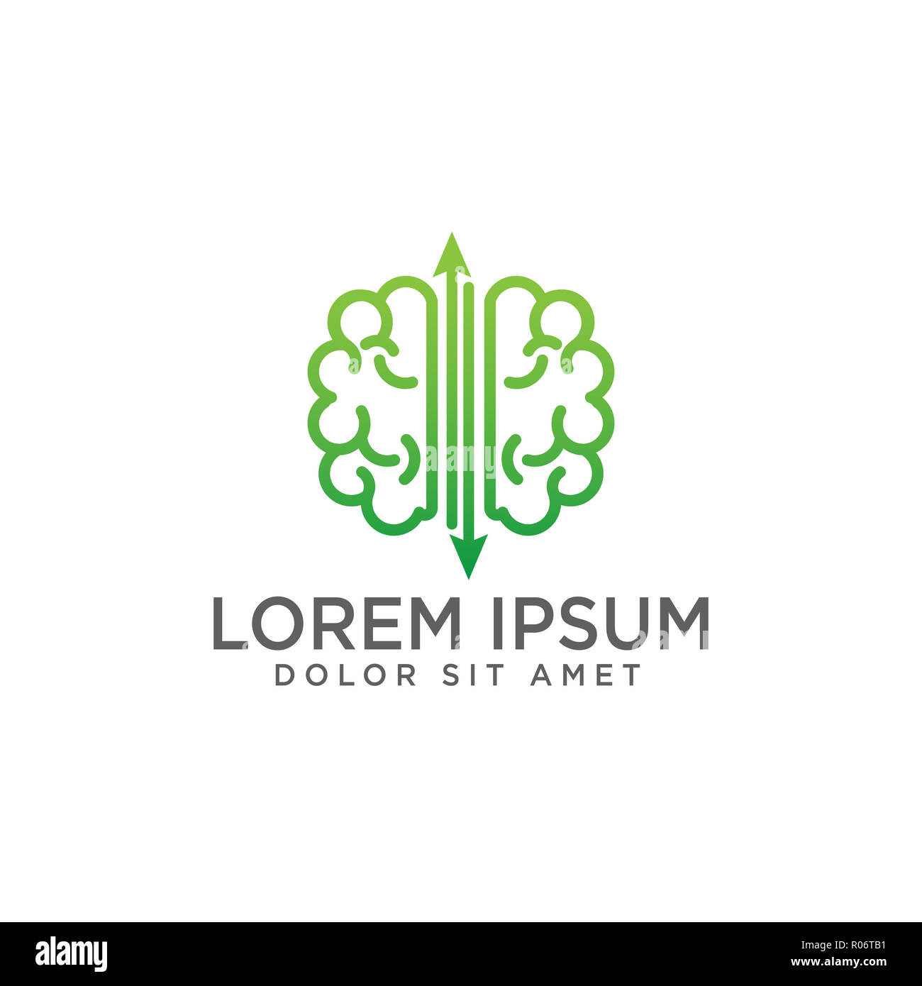 Digital human brain vector logo hi-res stock photography and images - Alamy