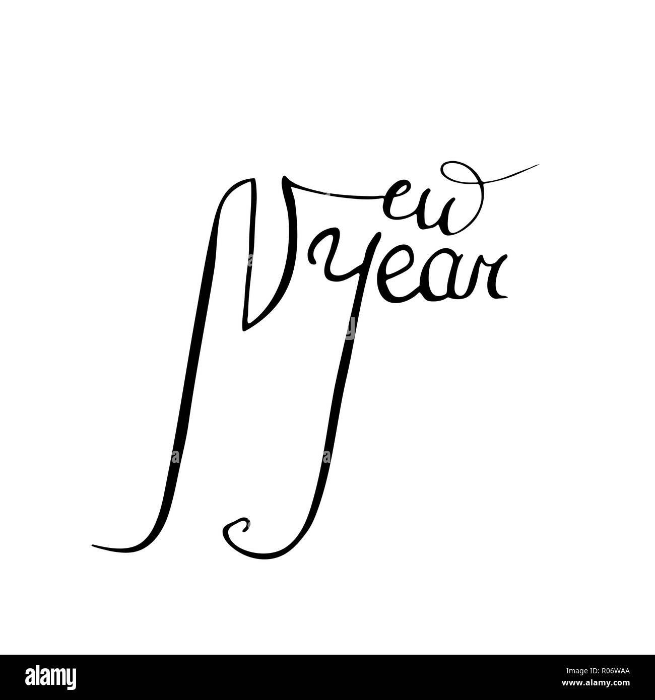 The New Year Is 2019. Calligraphy vector illustration. Beautiful ...