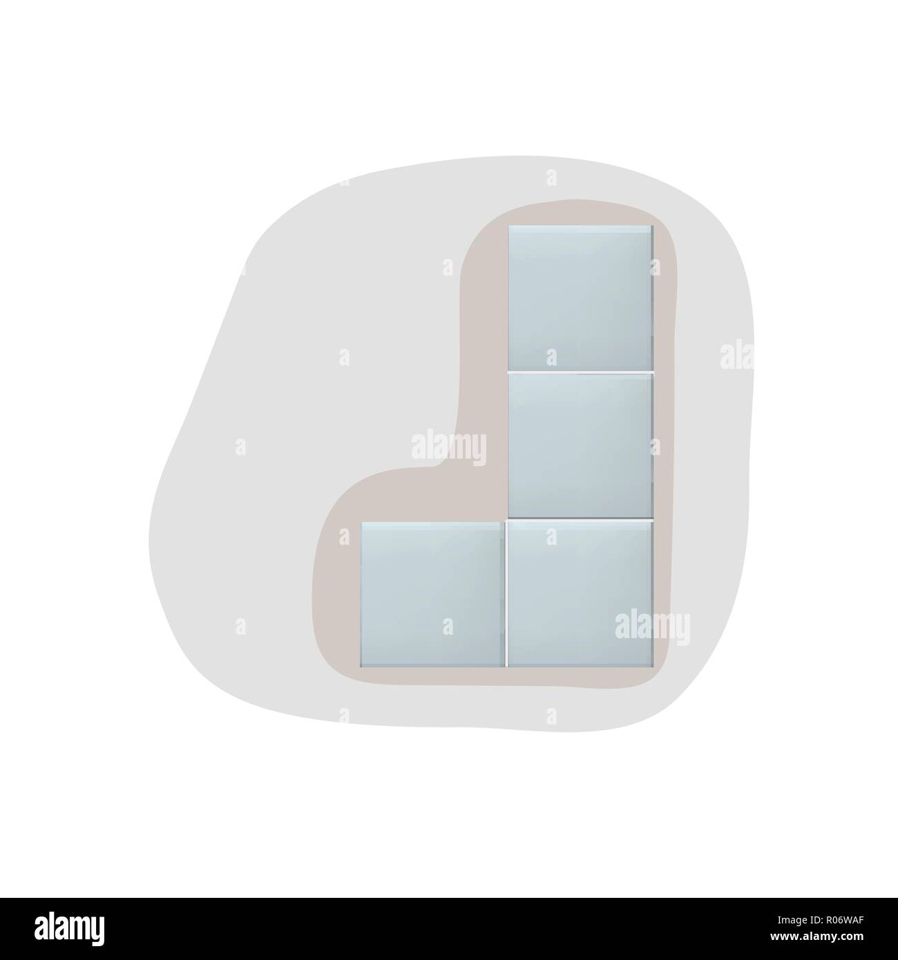 Ceramic Tile with seam Filling, adhesives layer and wall. Vector ...