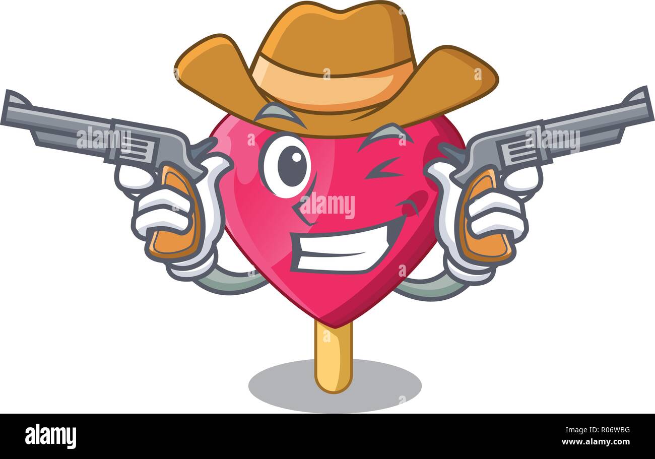 Cowboy chocolate heart on ice cream cartoon Stock Vector Image & Art ...