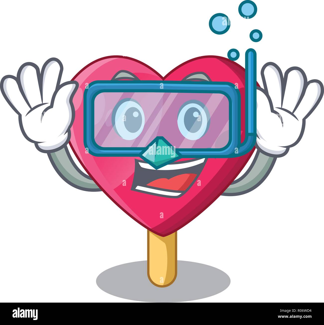Diving heart character ice cream on candy Stock Vector Image & Art - Alamy