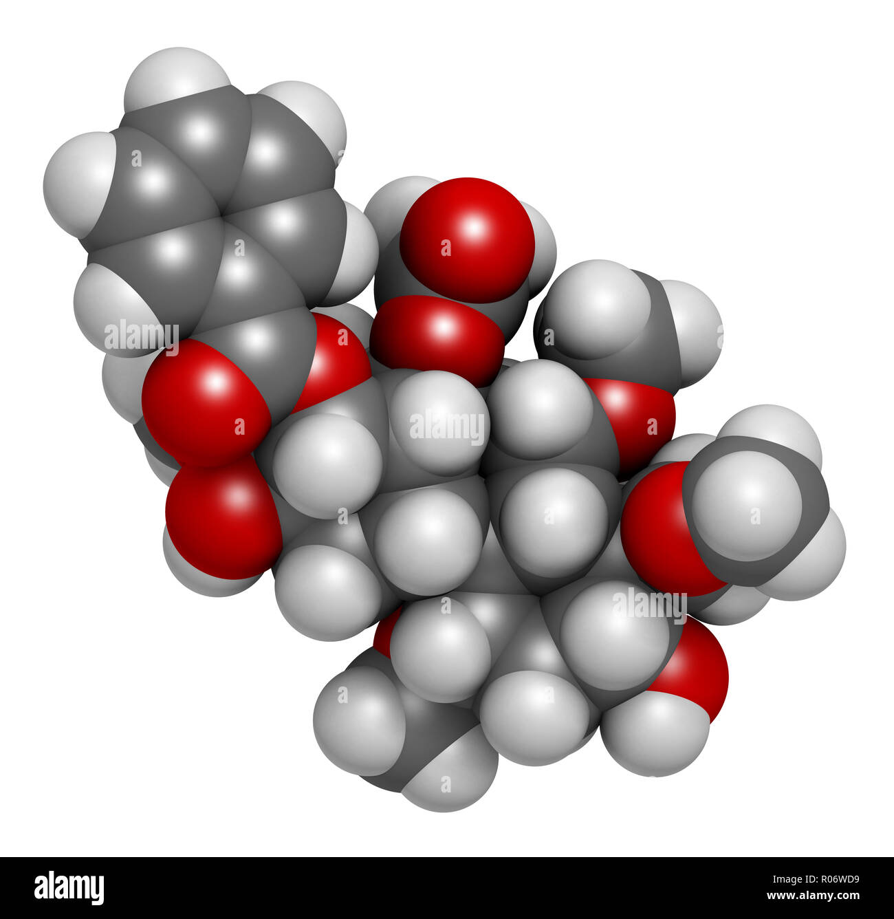 Aconitine molecule. Toxin present in Aconitum plants (monkshood). 3D ...
