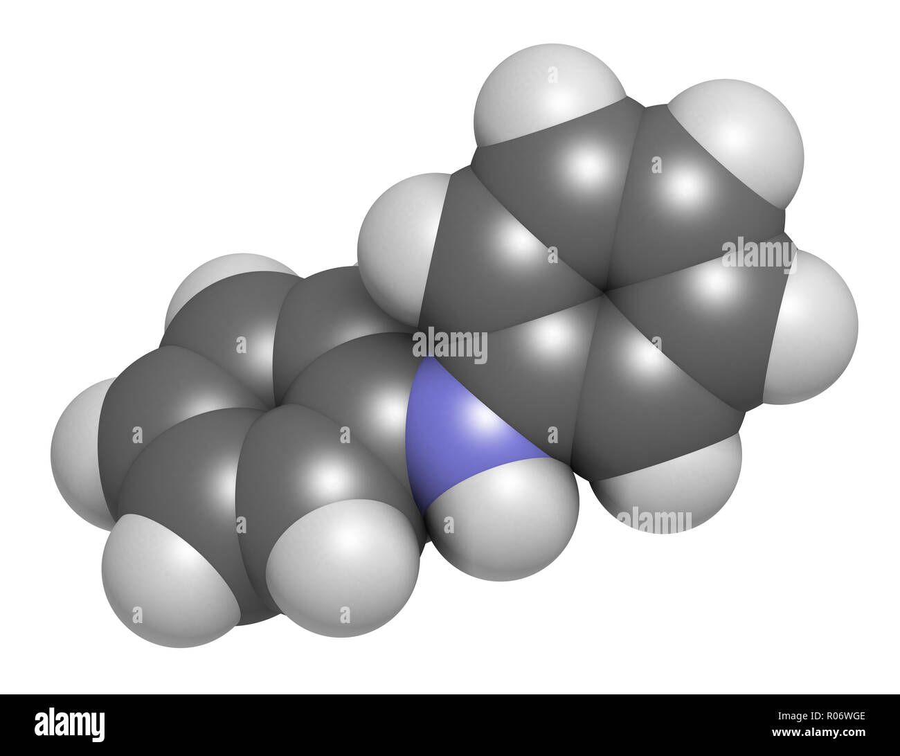 Diphenylamine antioxidant molecule. Used to prevent apple scald. 3D ...